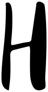 Free Printable Alphabet Letters: Modern Calligraphy Capital H