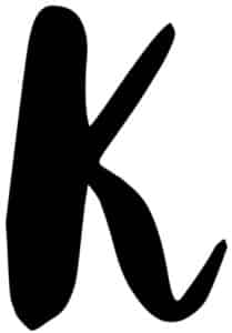 Free Printable Alphabet Letters: Modern Calligraphy Capital K