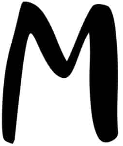 Free Printable Alphabet Letters: Modern Calligraphy Capital M
