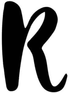Free Printable Alphabet Letters: Modern Calligraphy Capital R