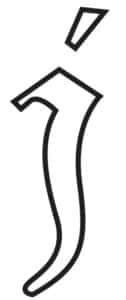 Free Printable Alphabet Letters: Gothic Calligraphy Lowercase J