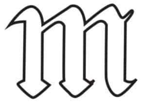 Free Printable Alphabet Letters: Gothic Calligraphy Lowercase M