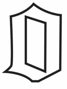 Free Printable Alphabet Letters: Gothic Calligraphy Lowercase O