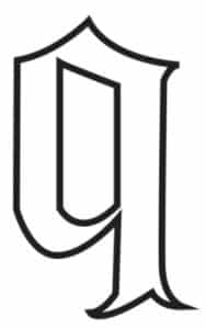 Free Printable Alphabet Letters: Gothic Calligraphy Lowercase Q