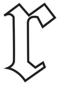 Free Printable Alphabet Letters: Gothic Calligraphy Lowercase R