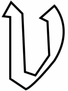 Free Printable Alphabet Letters: Gothic Calligraphy Lowercase V