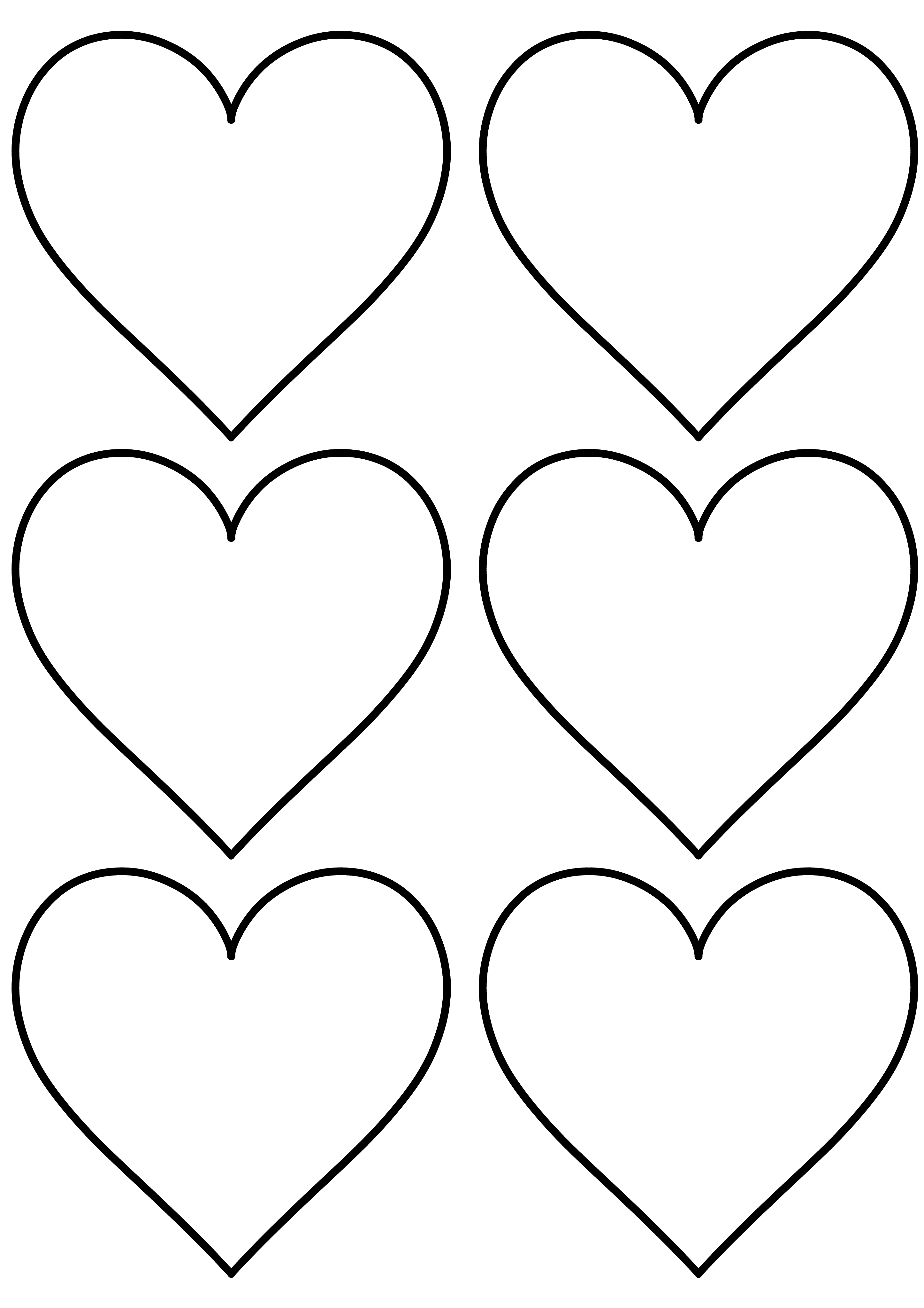 Heart Shapes Template, Printable Heart Template, Printable Shapes 679