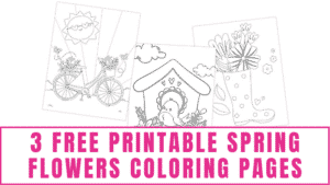 3 Free Printable Spring Flowers Coloring Pages