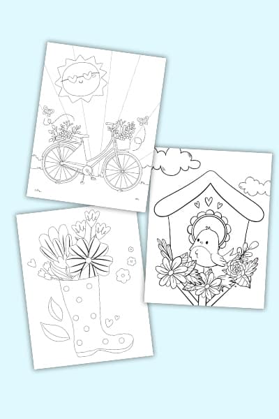 3 Free Printable Spring Flowers Coloring Pages