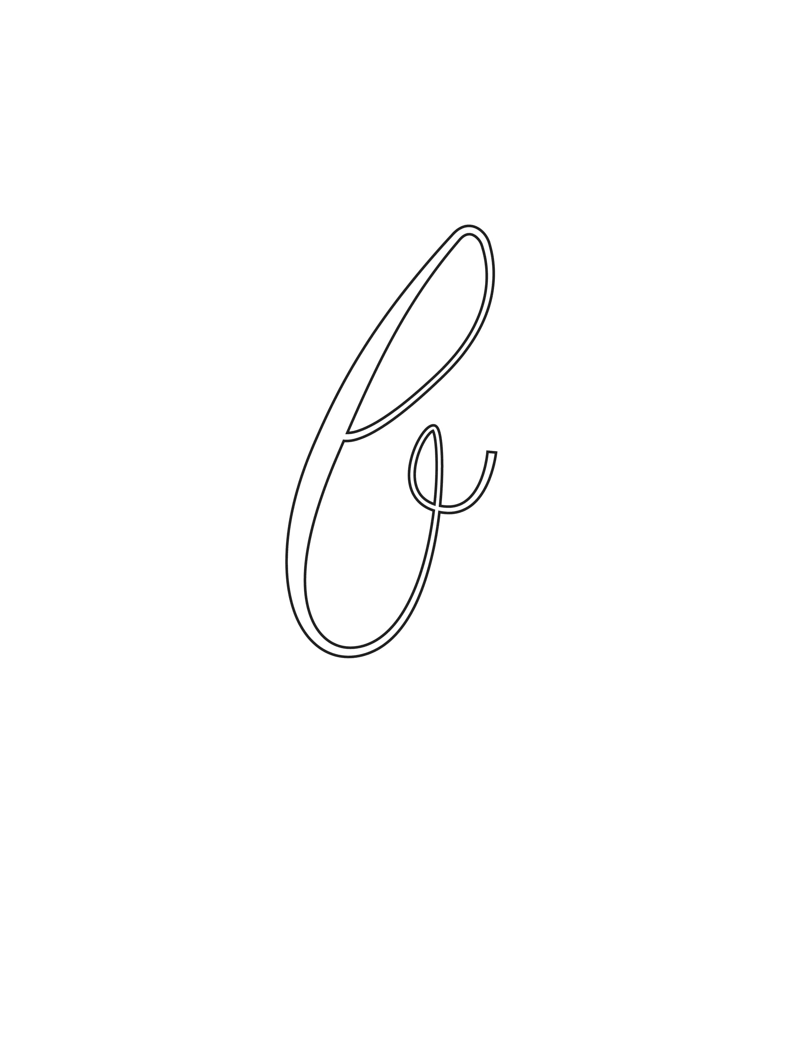 Free Printable Alphabet Letters: Calligraphy Lowercase B