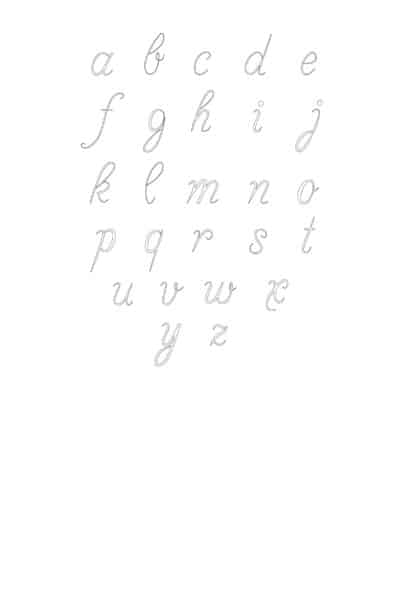 Free Calligraphy Letters Printable: Lowercase Alphabet