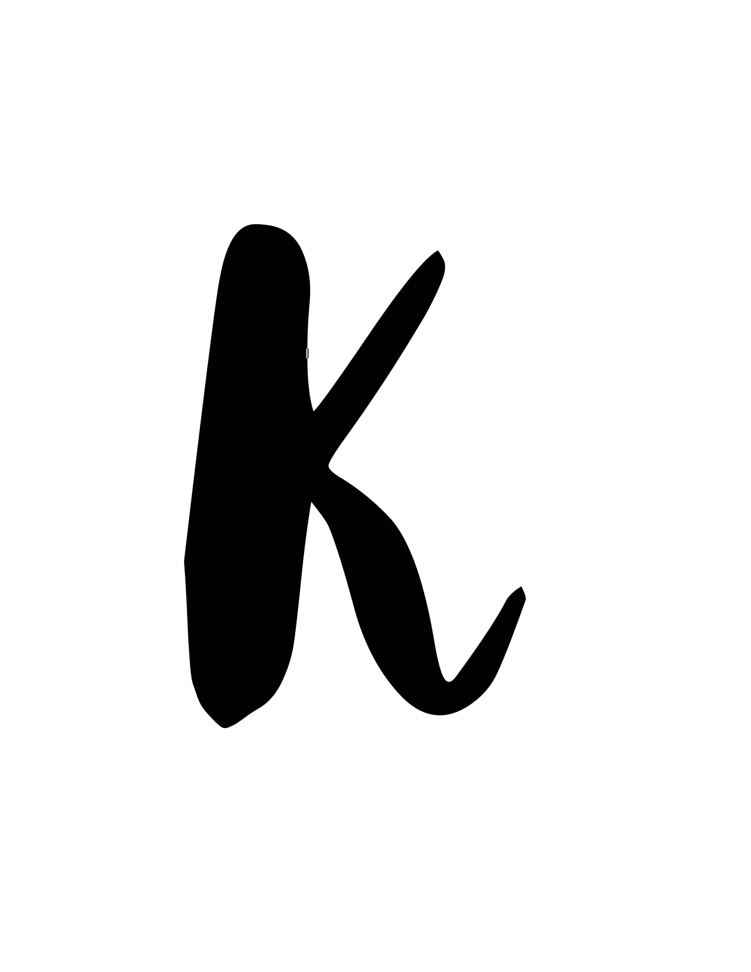 Free Printable Alphabet Letters: Modern Calligraphy Capital K