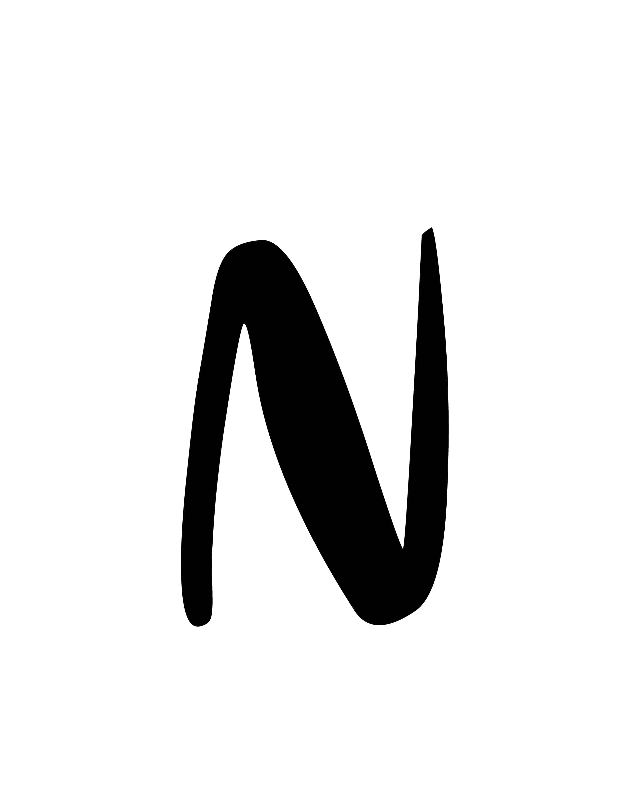Free Printable Alphabet Letters: Modern Calligraphy Capital N