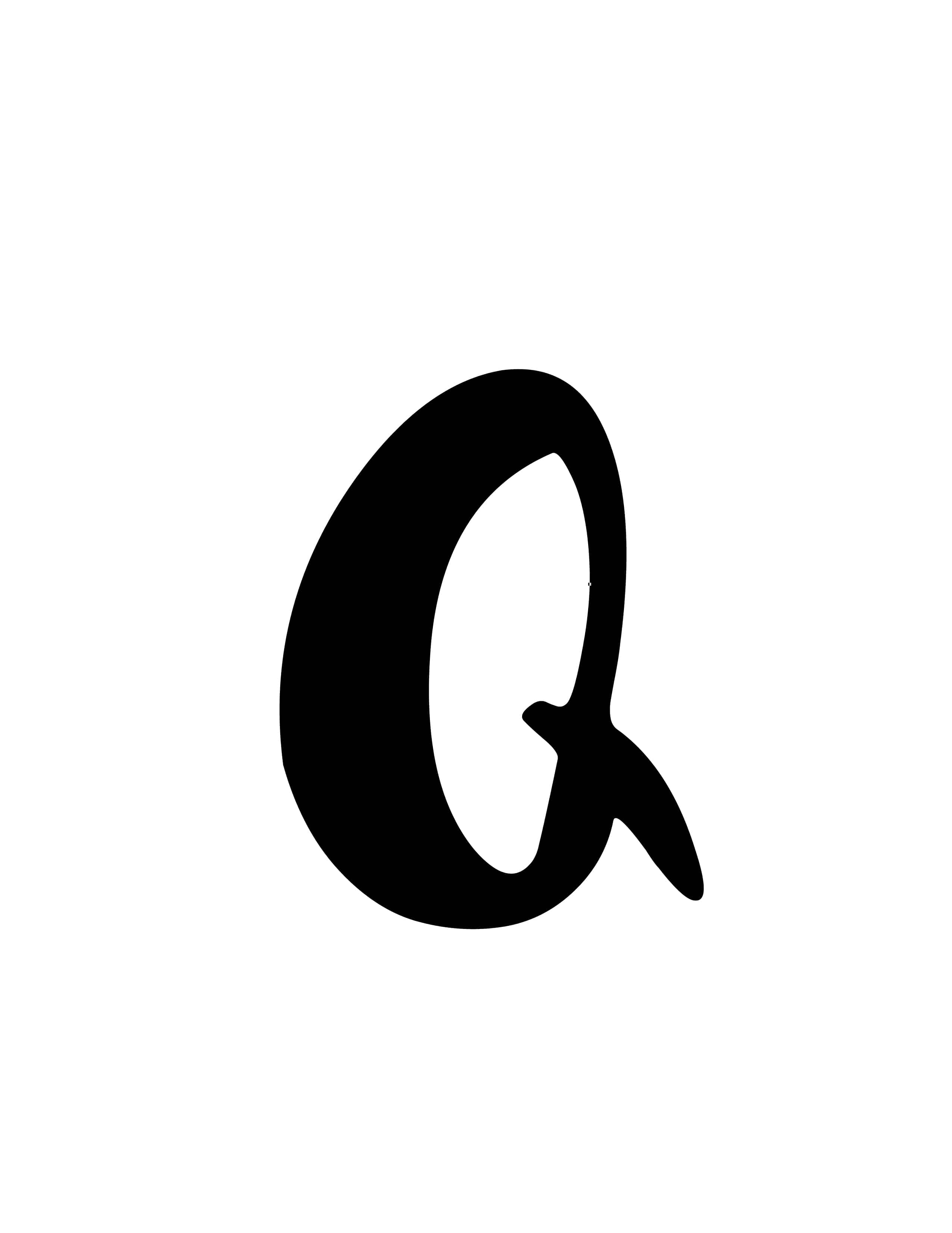 Calligraphy Letter Q