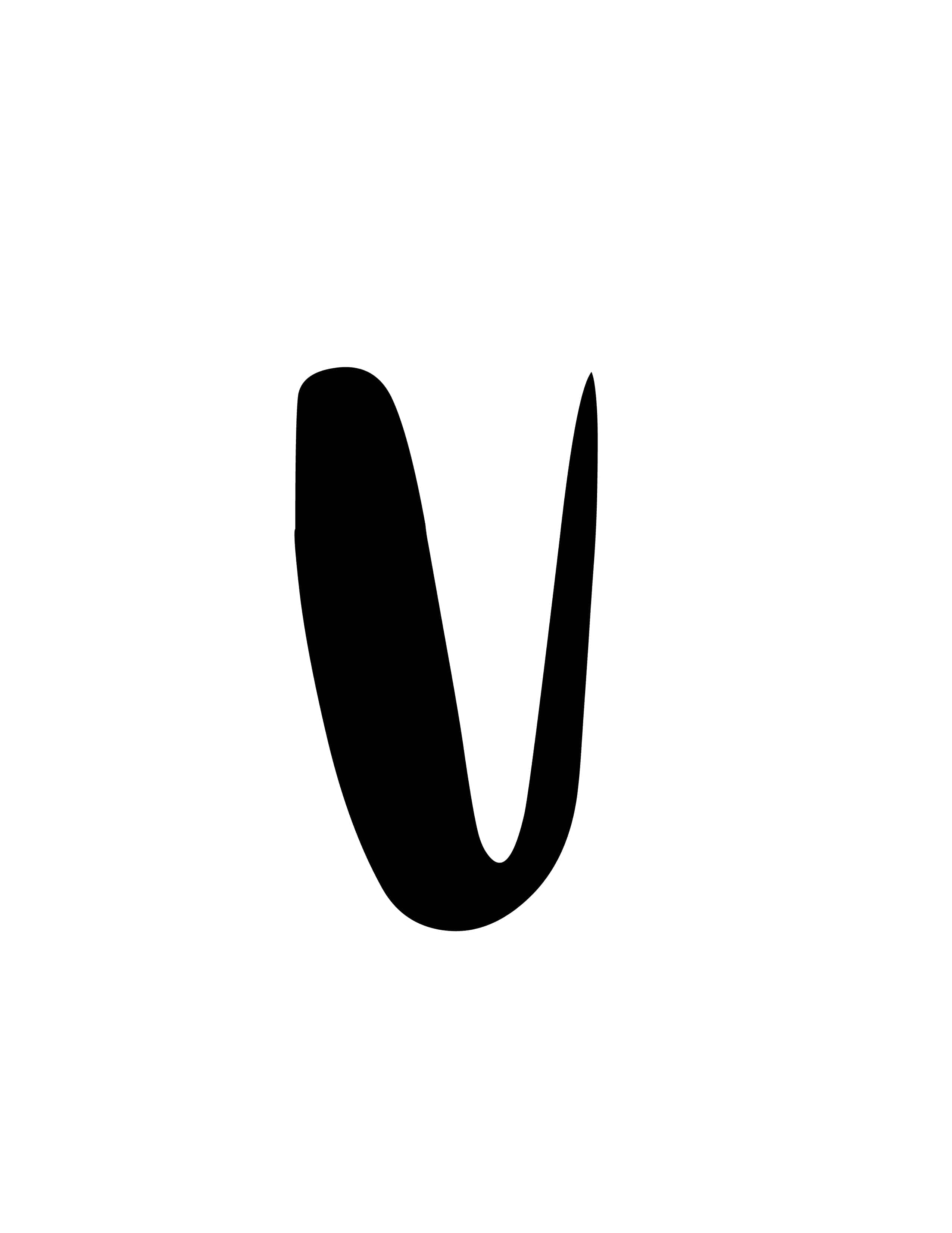 Calligraphy Letter V
