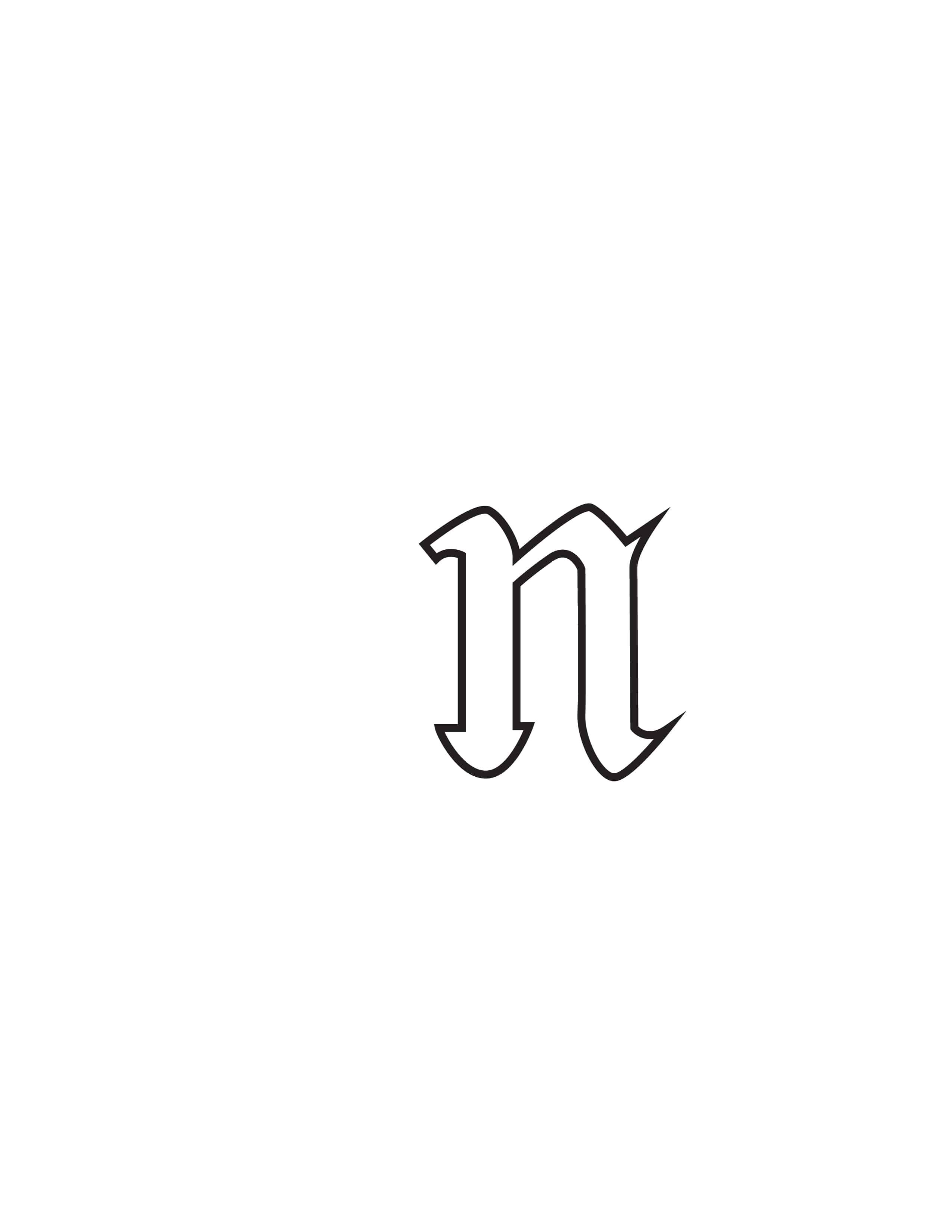 Calligraphy Lowercase N