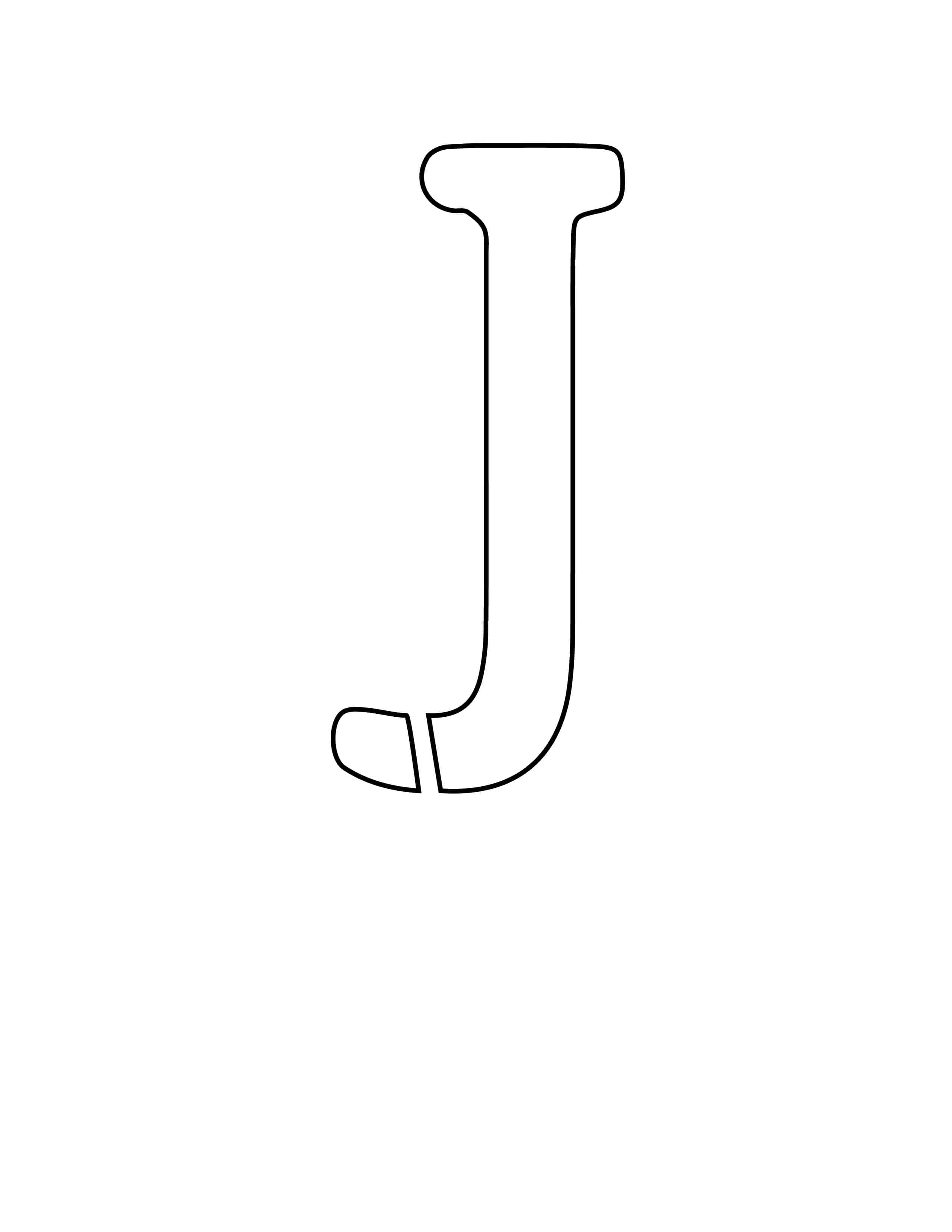 Free Printable Letter Stencils: Letter J Stencil