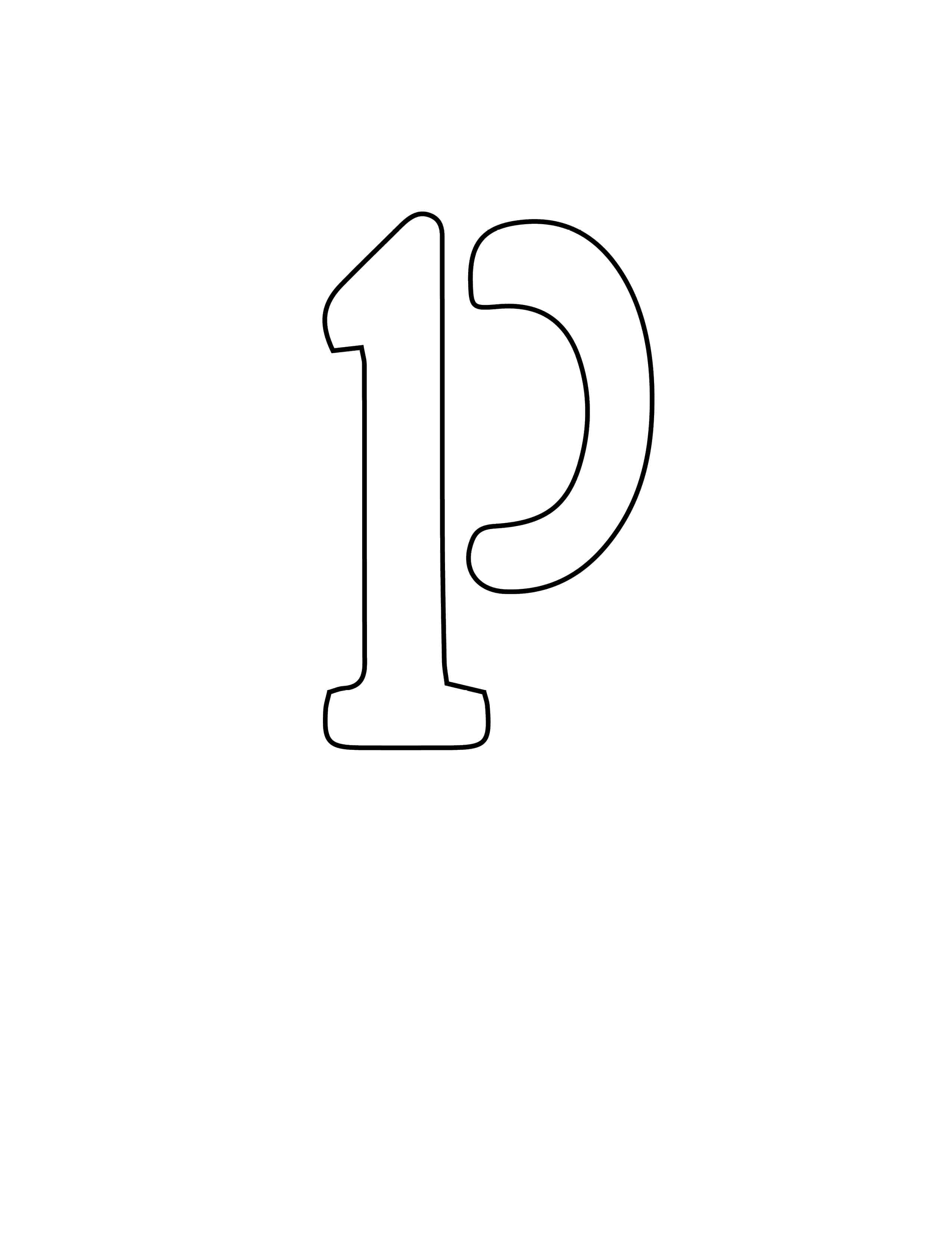 Free Printable Alphabet Stencils: Lowercase P