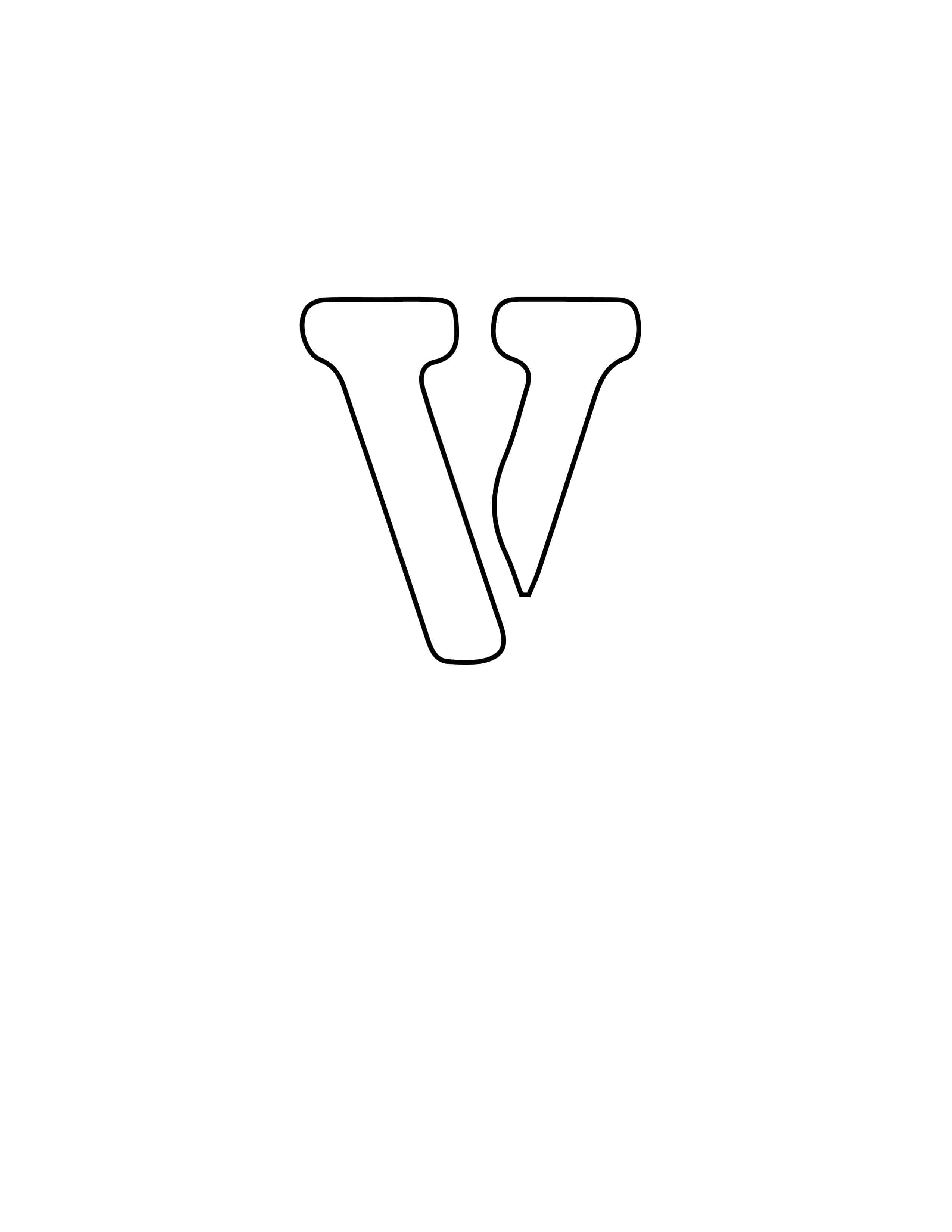 Free Printable Alphabet Stencils: Lowercase V