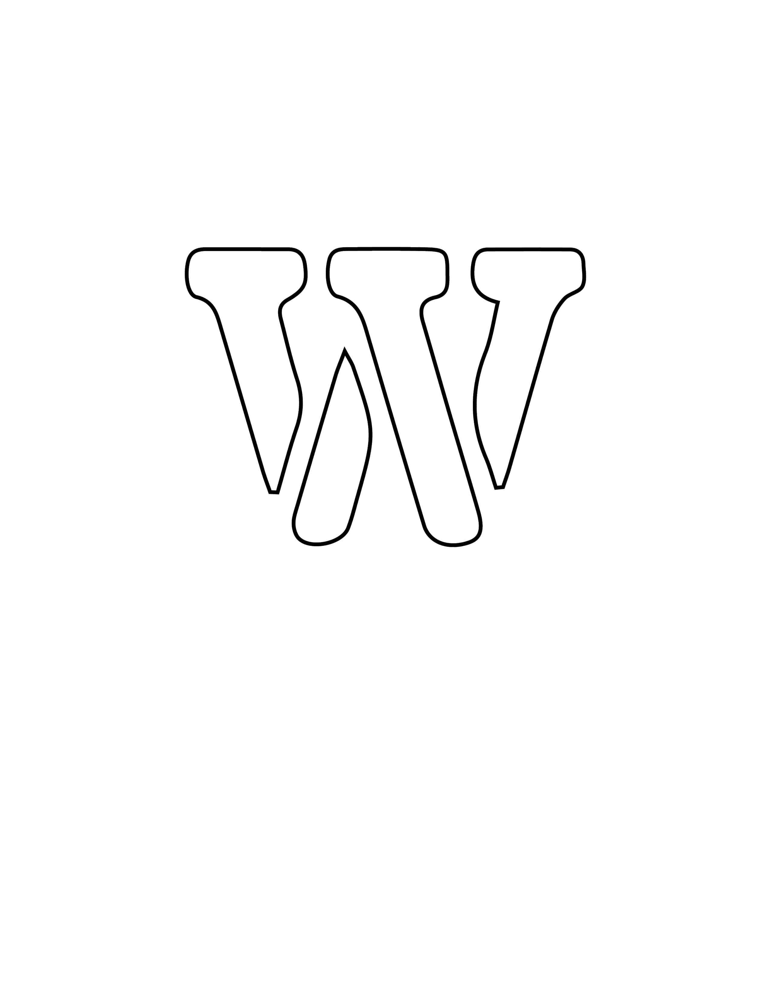 Free Printable Alphabet Stencils: Lowercase W