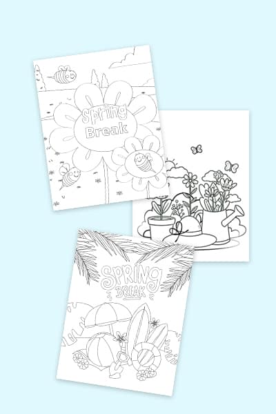 Spring Break Coloring Pages (Free PDFs) - Freebie Finding Mom