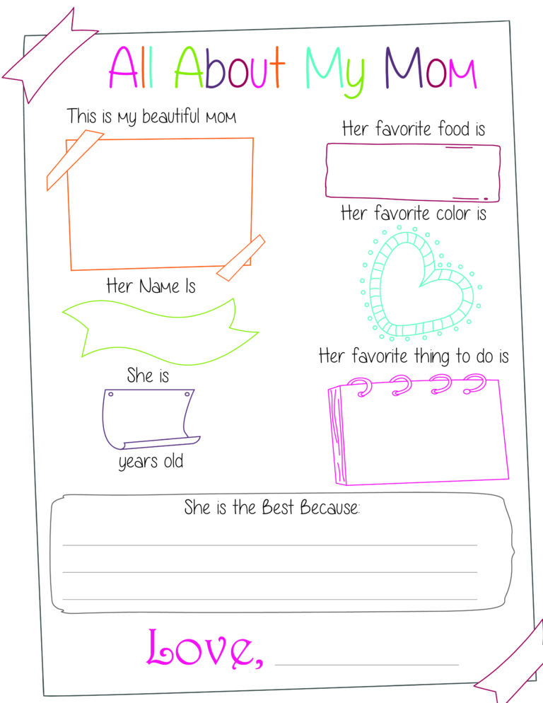 3 Free "All About My Mom" Printables