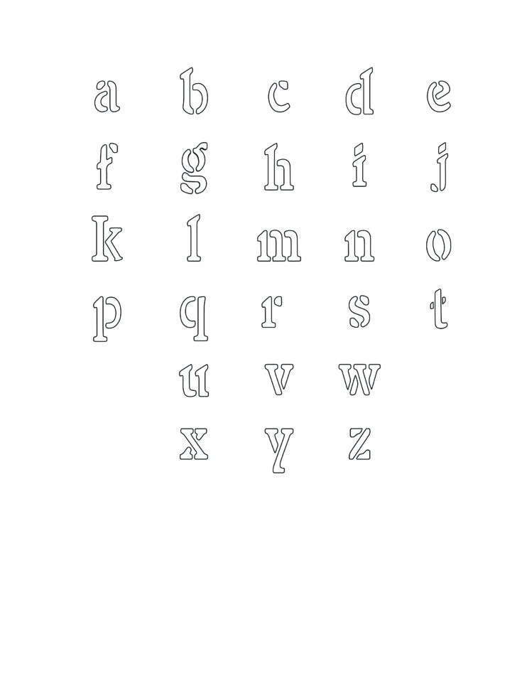 Free Printable Alphabet Stencils Templates Lowercase Freebie 