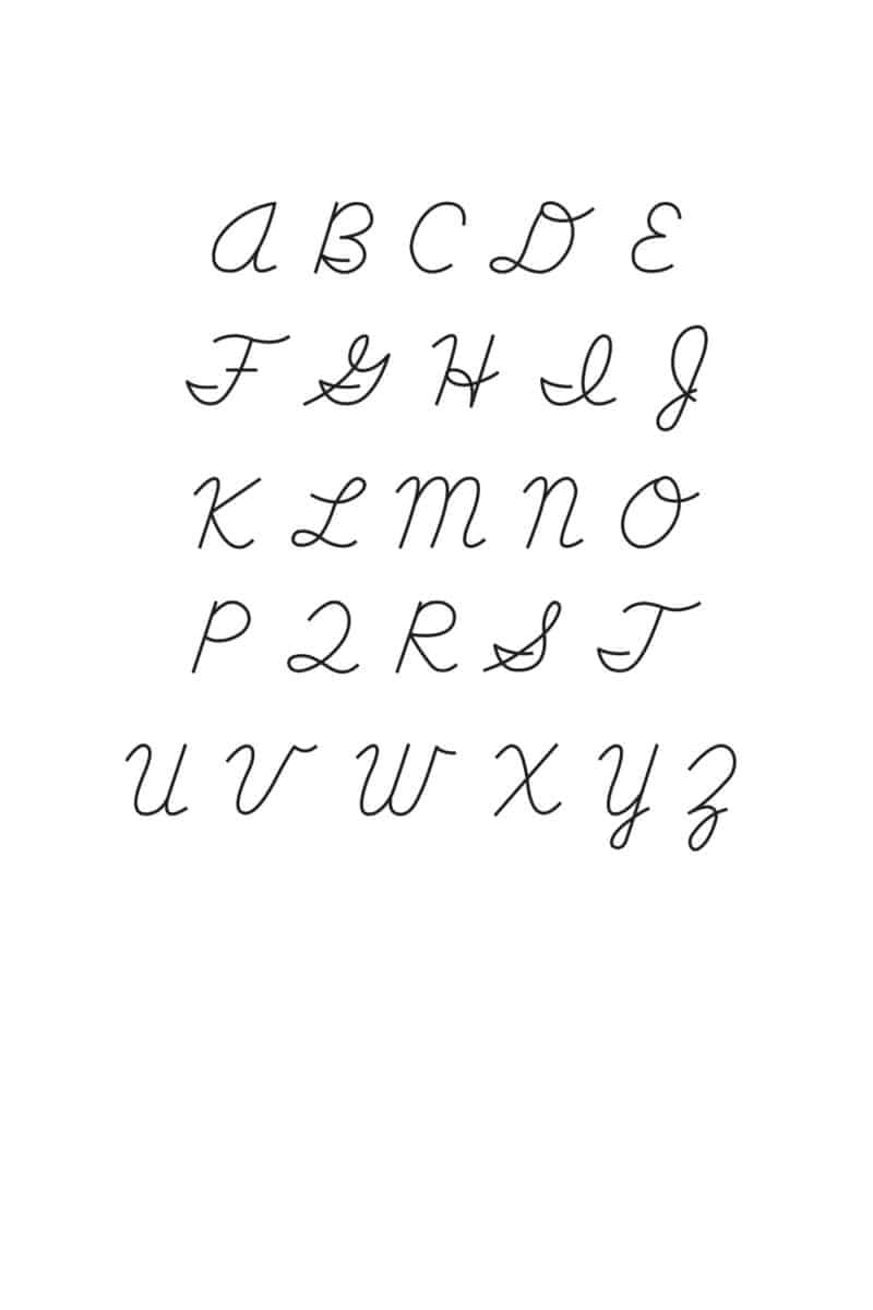 Free Printable Cursive Alphabet Letters