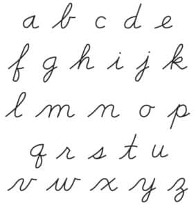 Free Printable Lowercase Cursive Letters Set