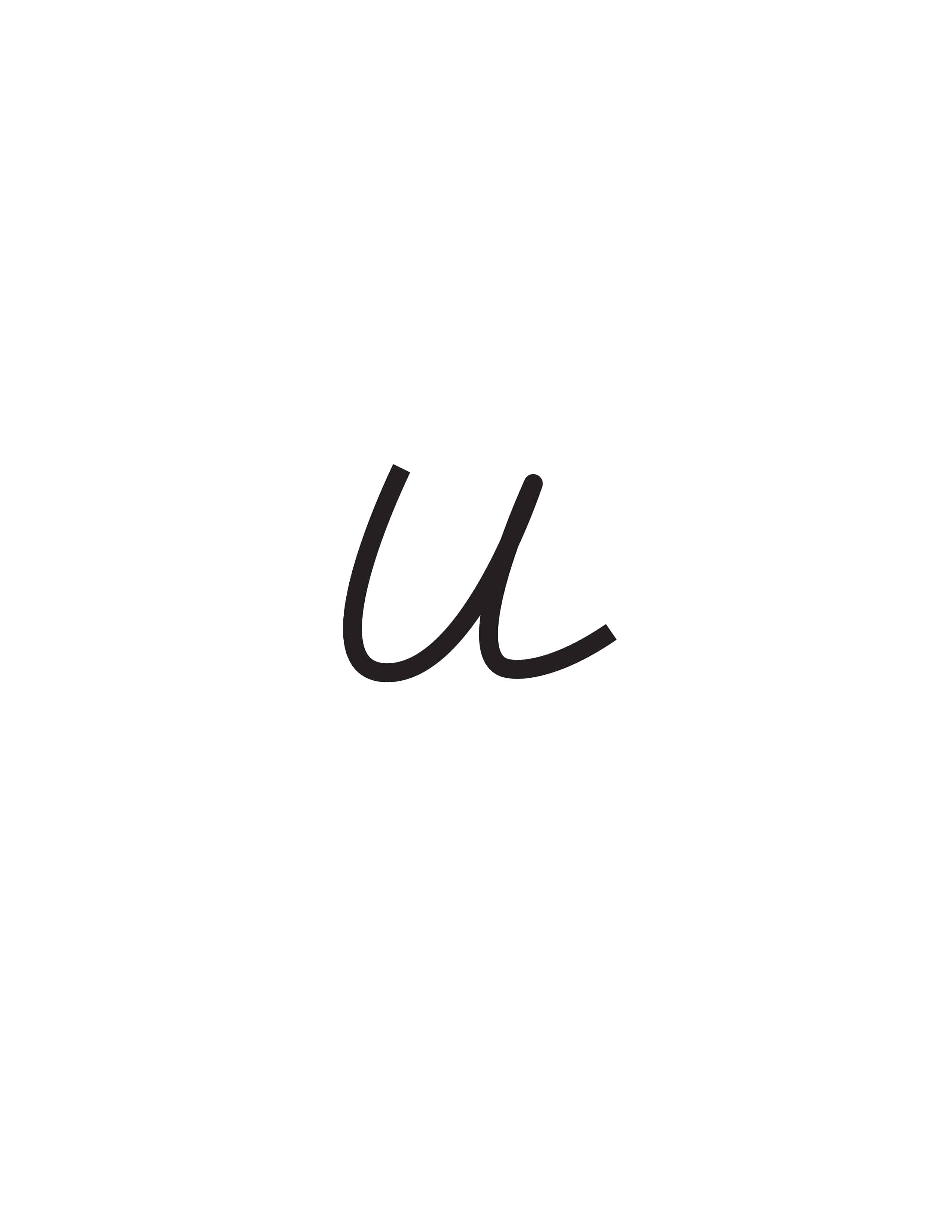 Free Printable Lowercase Cursive Letters Lowercase Cursive U Freebie