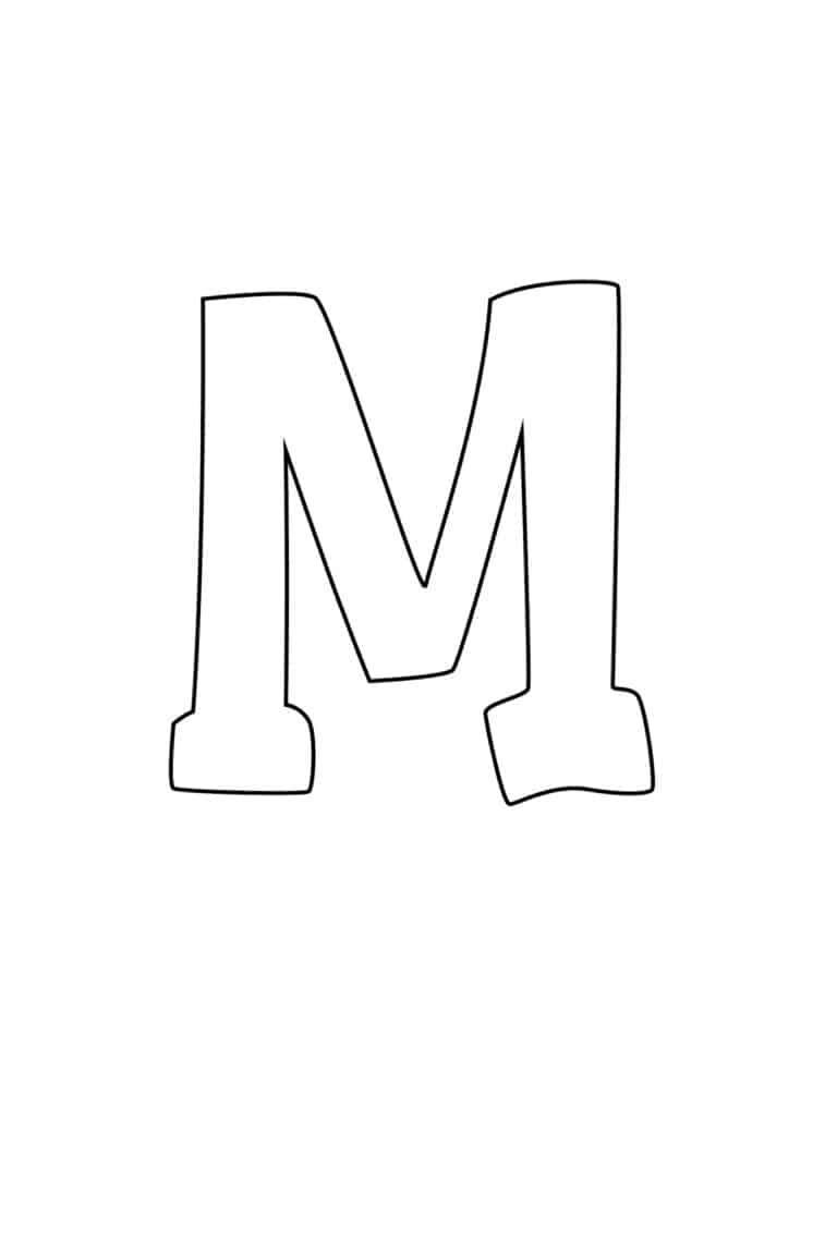 Printable 3D Bubble Letter M