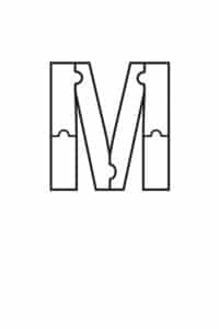 Printable 3D Bubble Letter M