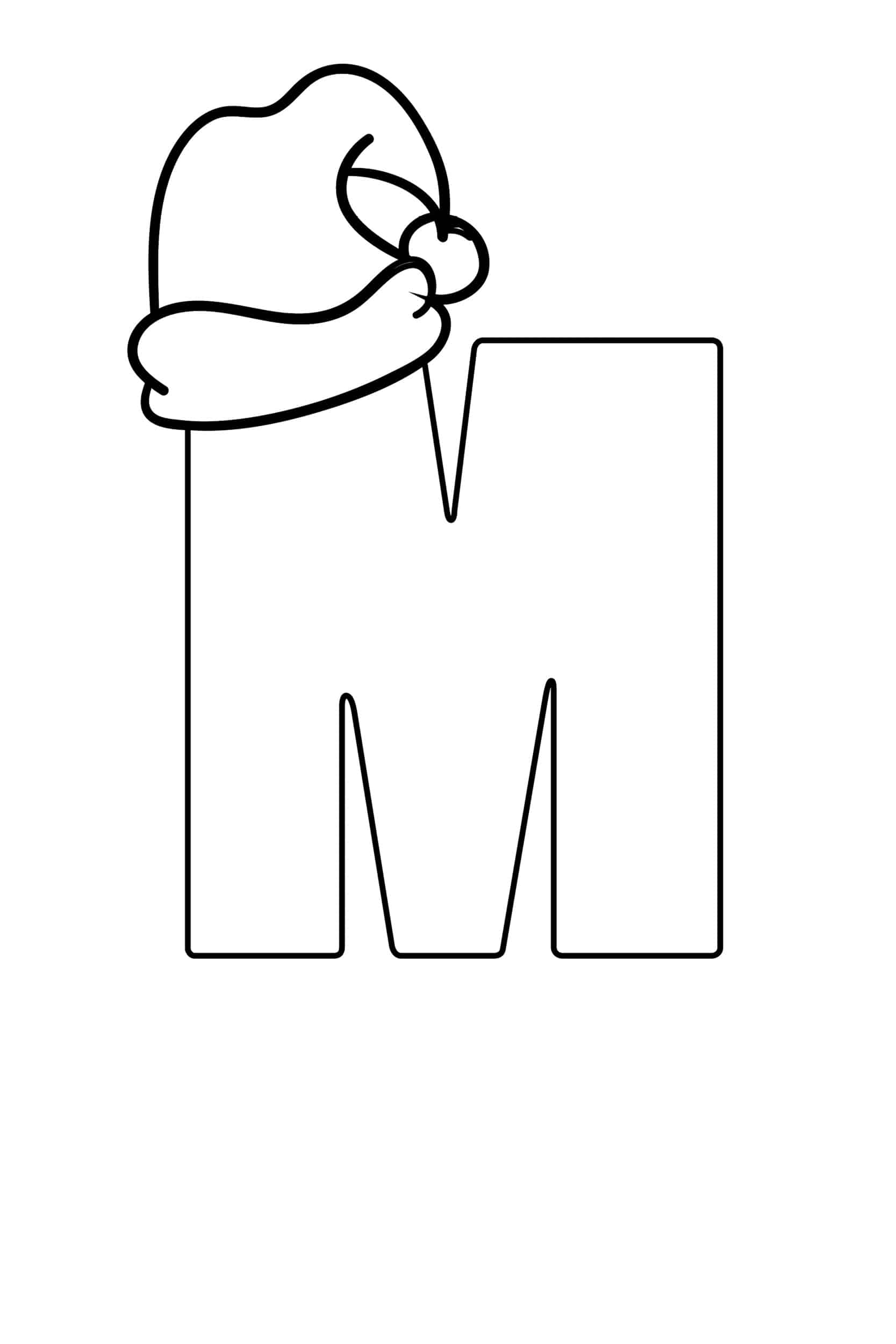 Printable 3D Bubble Letter M