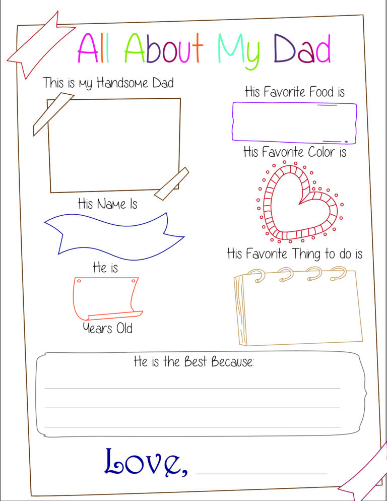 3 Free "All About My Dad" Printables