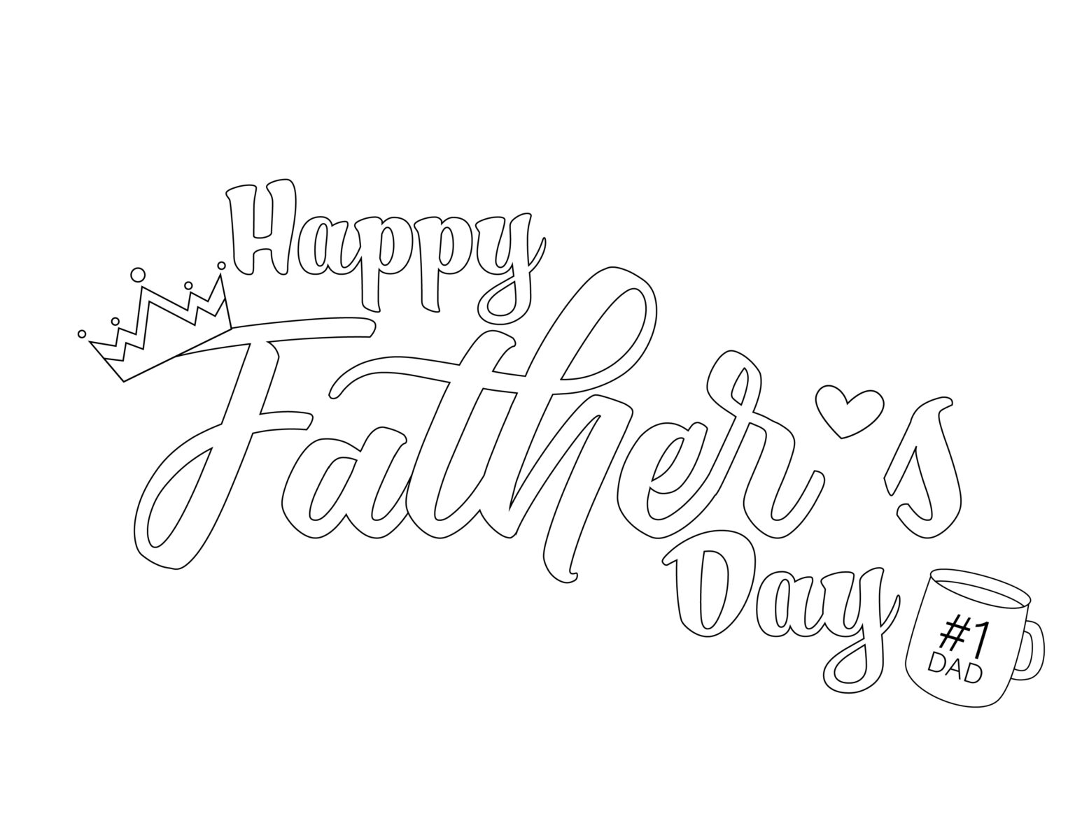 3 Free Happy Father's Day Calligraphy Templates - Freebie Finding Mom