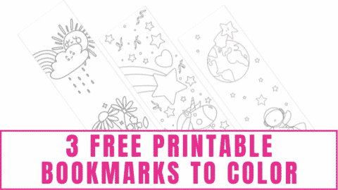 3 Free Printable Bookmarks to Color