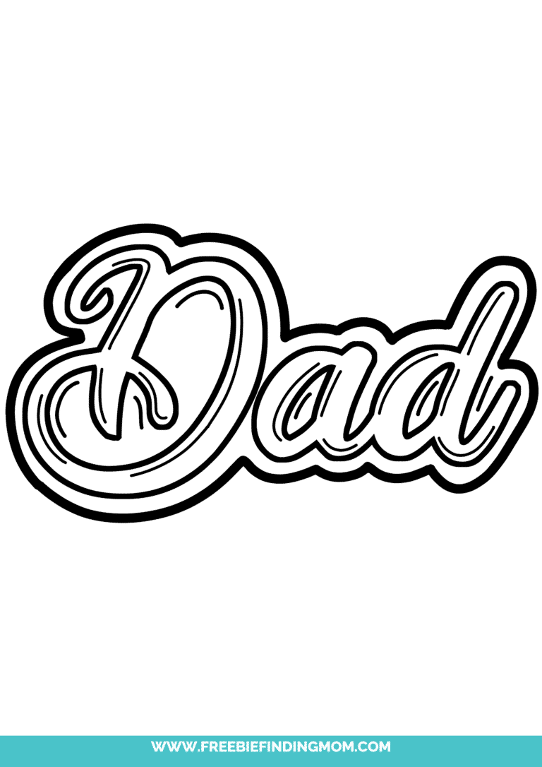 The Word Dad in Bubble Letters (Free Printables) - Freebie Finding Mom