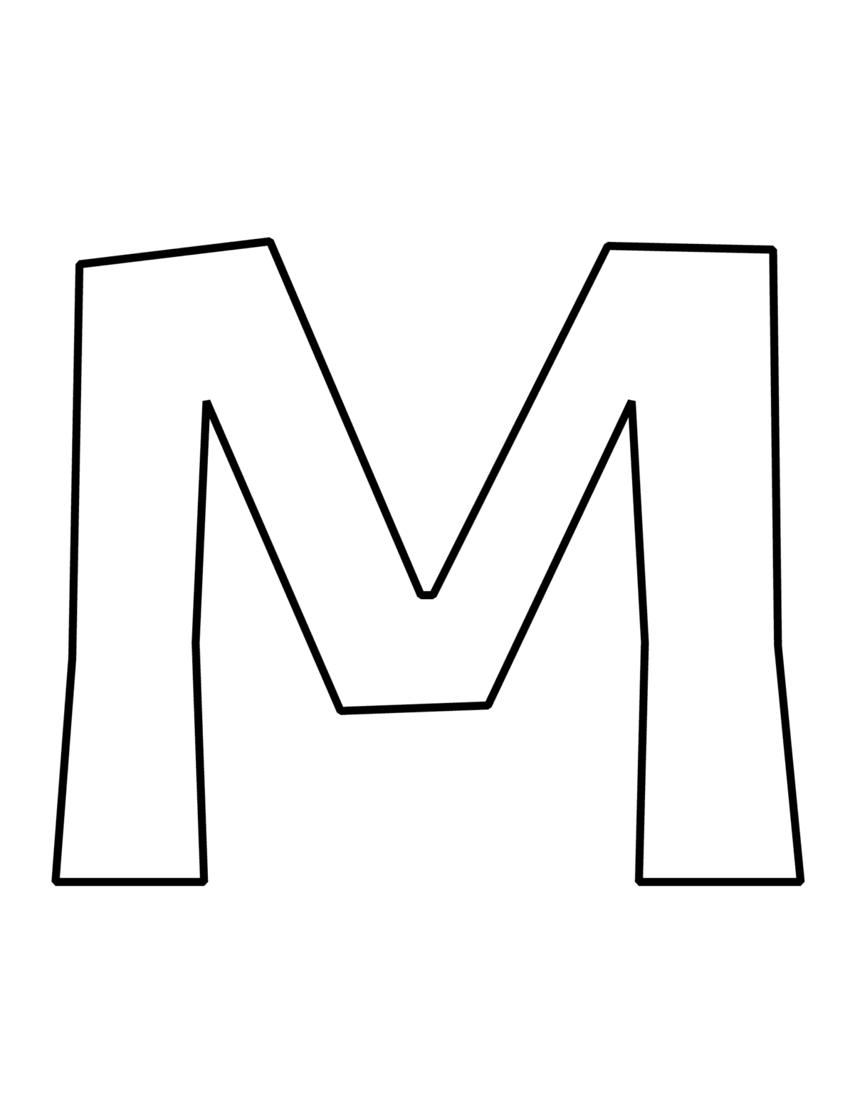 Free Printable Alphabet Letters: Modern Calligraphy Capital M