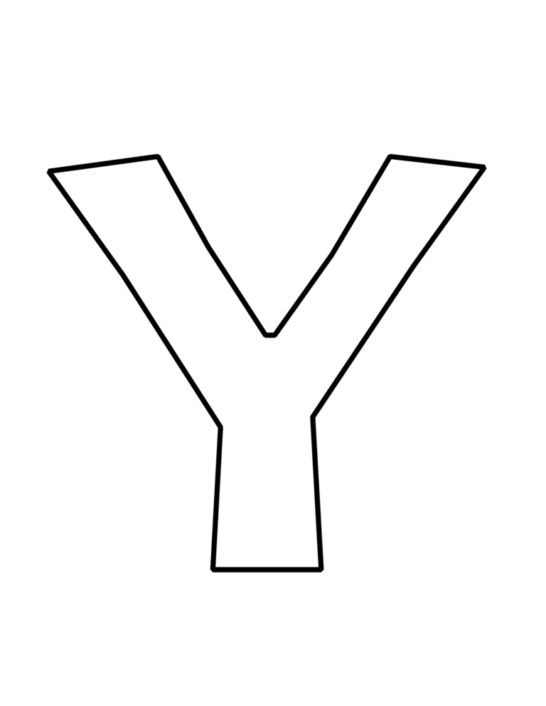 Printable 3D Bubble Letter Y