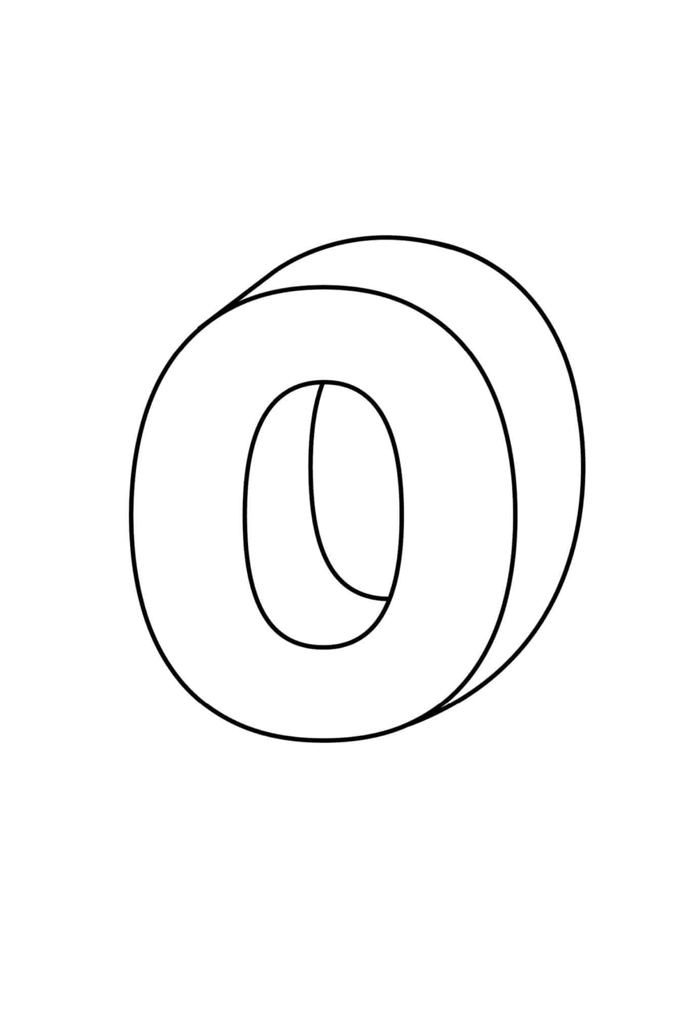 Printable Cute Bubble Letter O
