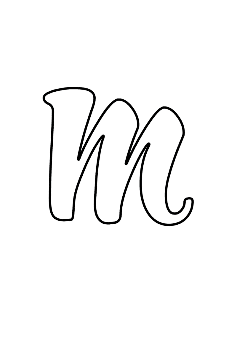 Free Printable Alphabet Letters: Modern Calligraphy Capital M