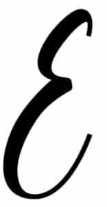 Calligraphy Letters Printable for Beginners: Letter E