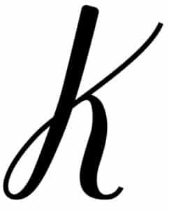 Calligraphy Letters Printable for Beginners: Letter K