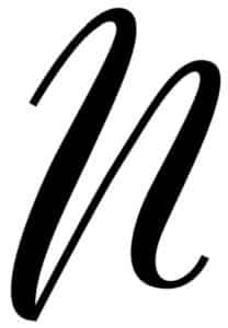 Calligraphy Letters Printable for Beginners: Letter N