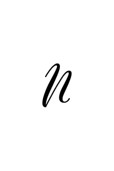 Calligraphy Letters Printable for Beginners: Letter N
