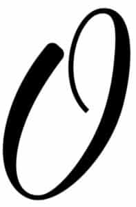 Calligraphy Letters Printable for Beginners: Letter O