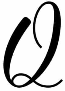 Calligraphy Letters Printable for Beginners: Letter Q