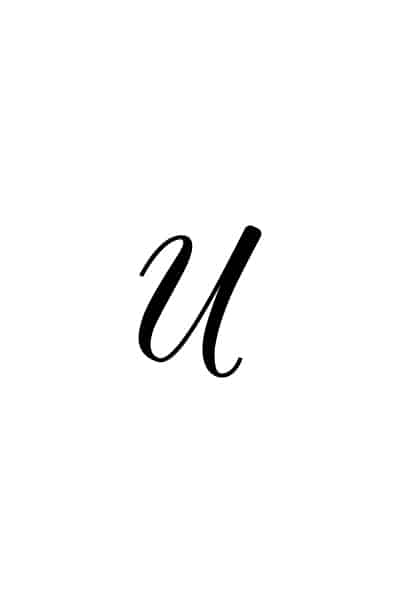 Calligraphy Letter U