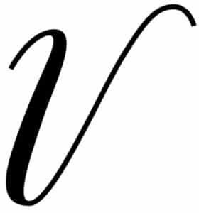 Calligraphy Letters Printable for Beginners: Letter V