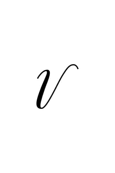 Fancy Cursive Letter V